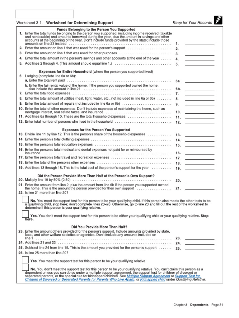 2023 Worksheet For Determining Support Fillable | PDF