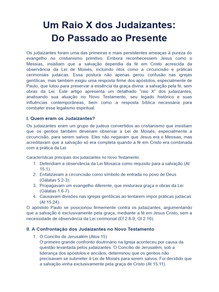 Um Raio X Dos Judaizantes_ Do Passado ao Presente | PDF | Jesus | Graça ...