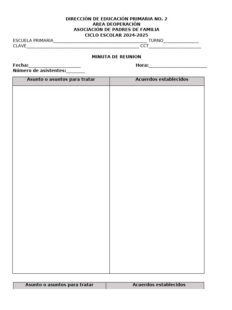 Formato - Minuta de Reunión | PDF