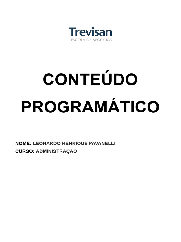 Cópia de Conteúdo Programático - Leonardo Henrique Pavanelli | PDF ...