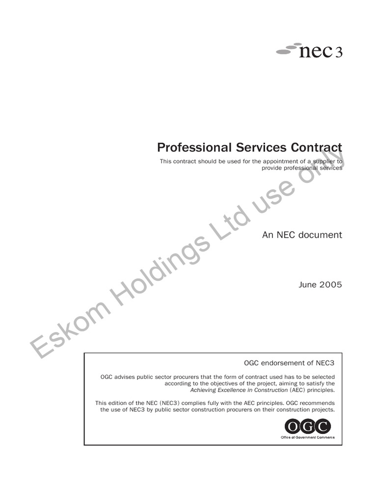 NEC3 PSC Contract | PDF | Business