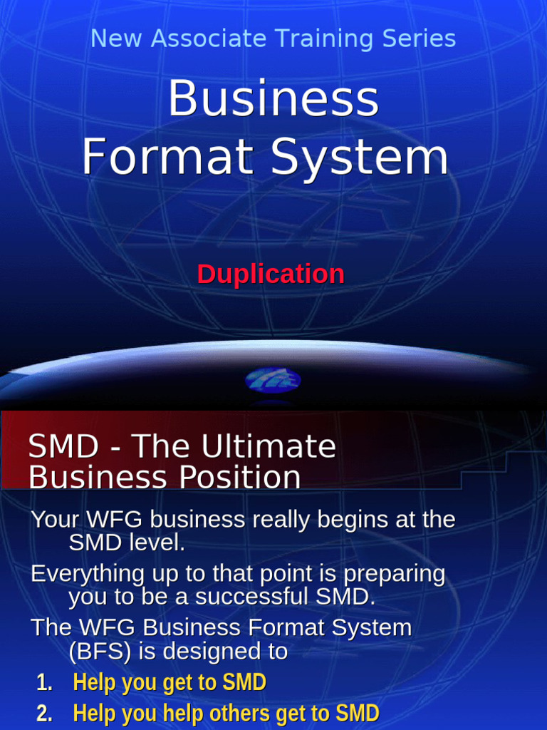 WFG Business Format System Overview | PDF