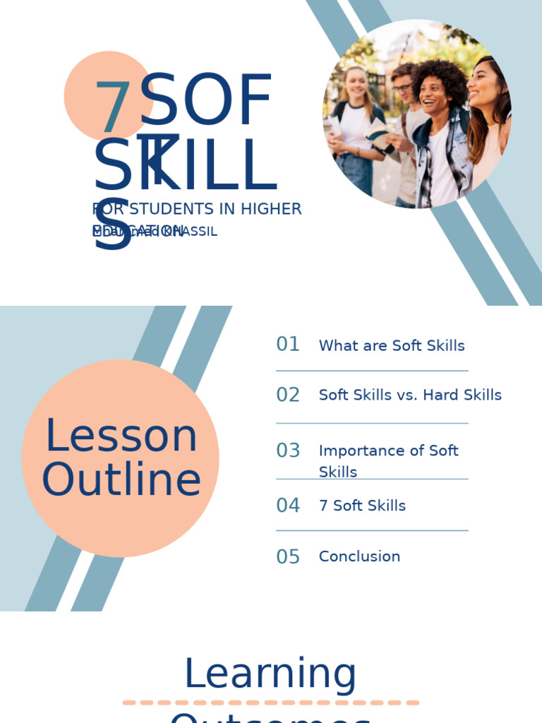 7 Soft Skills For Students Educational Presentation in Orange Navy and ...