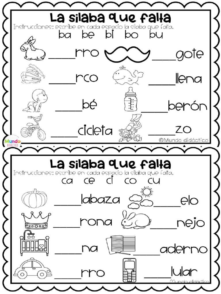 Actividades Lectoescritura Silabas | PDF
