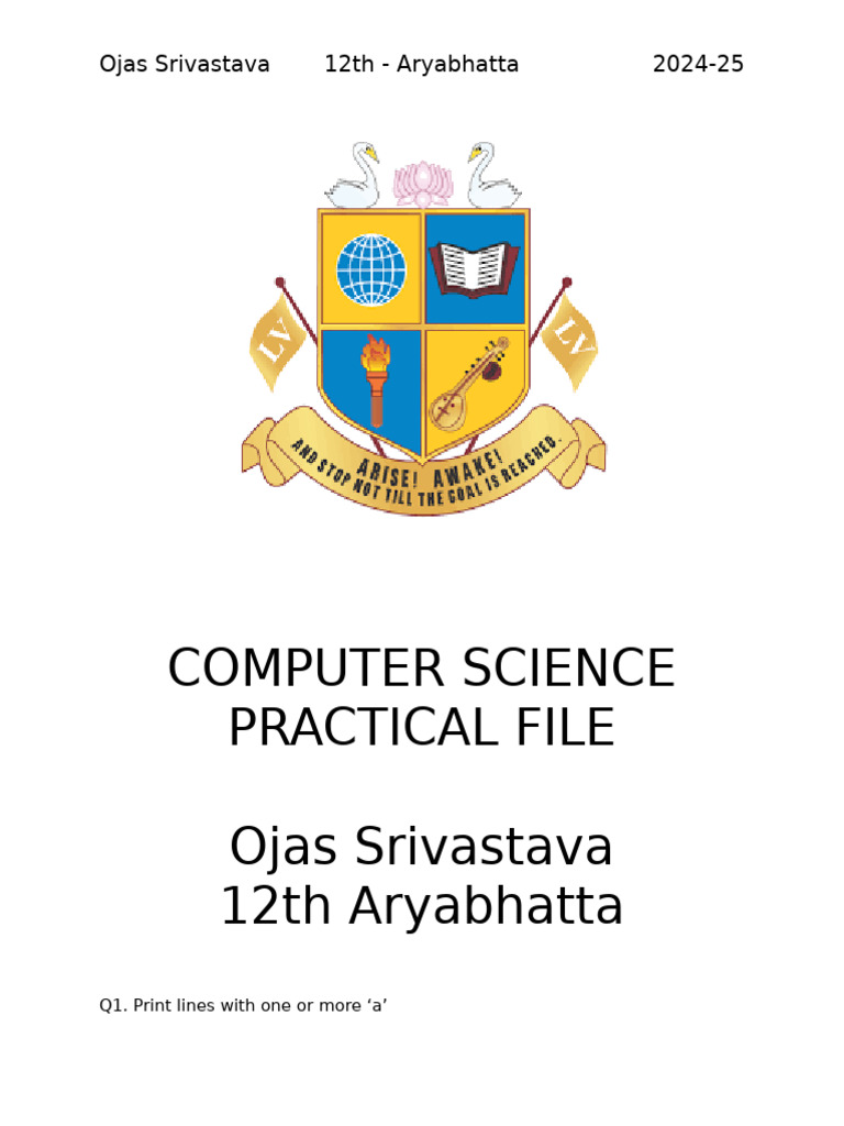 CS Practical File | PDF | Letter Case | Databases CS Practical File | PDF | Letter Case | Databases
