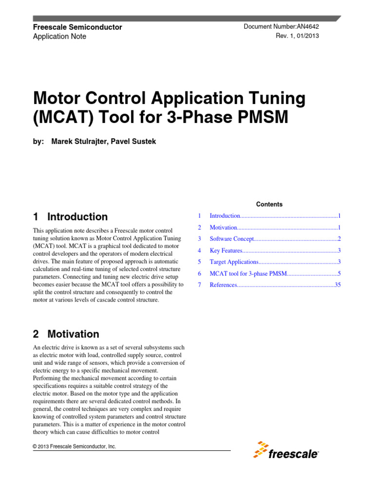 Freescale Semiconductor - Motor Control Application | PDF | Control ...