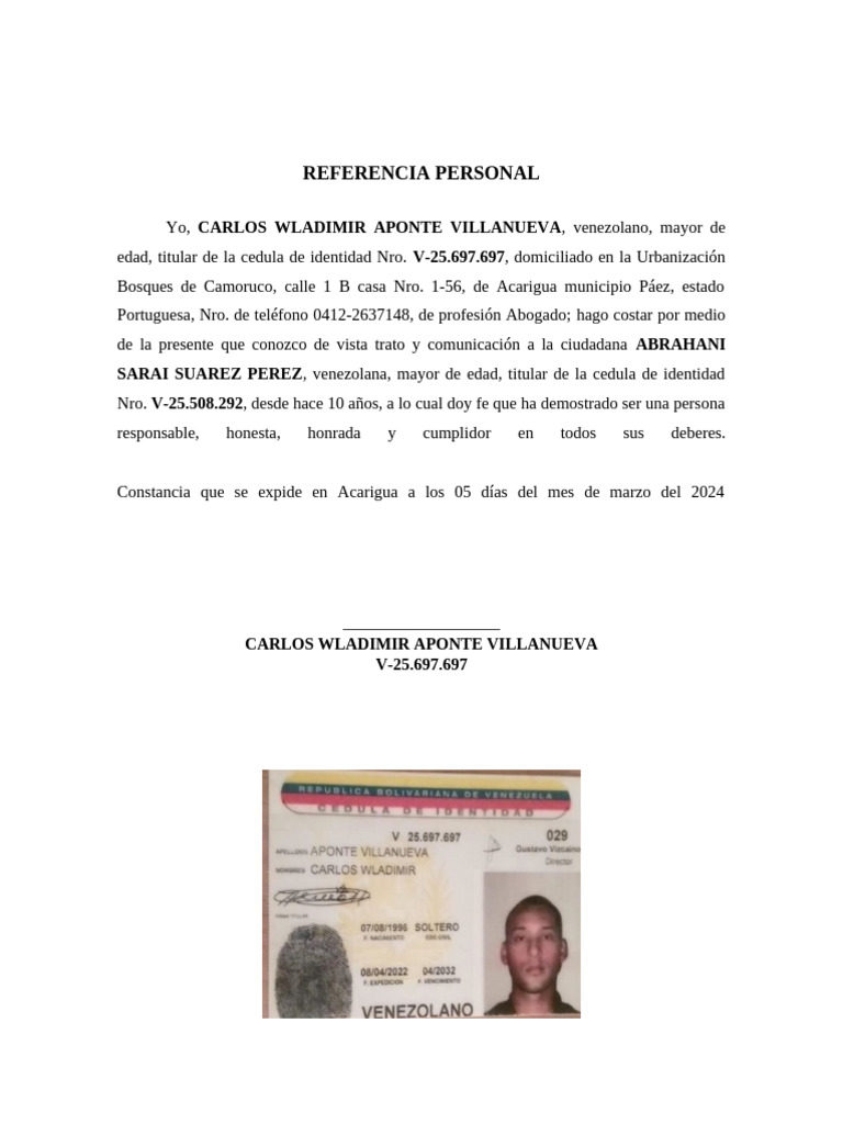 Referencia Personal | PDF