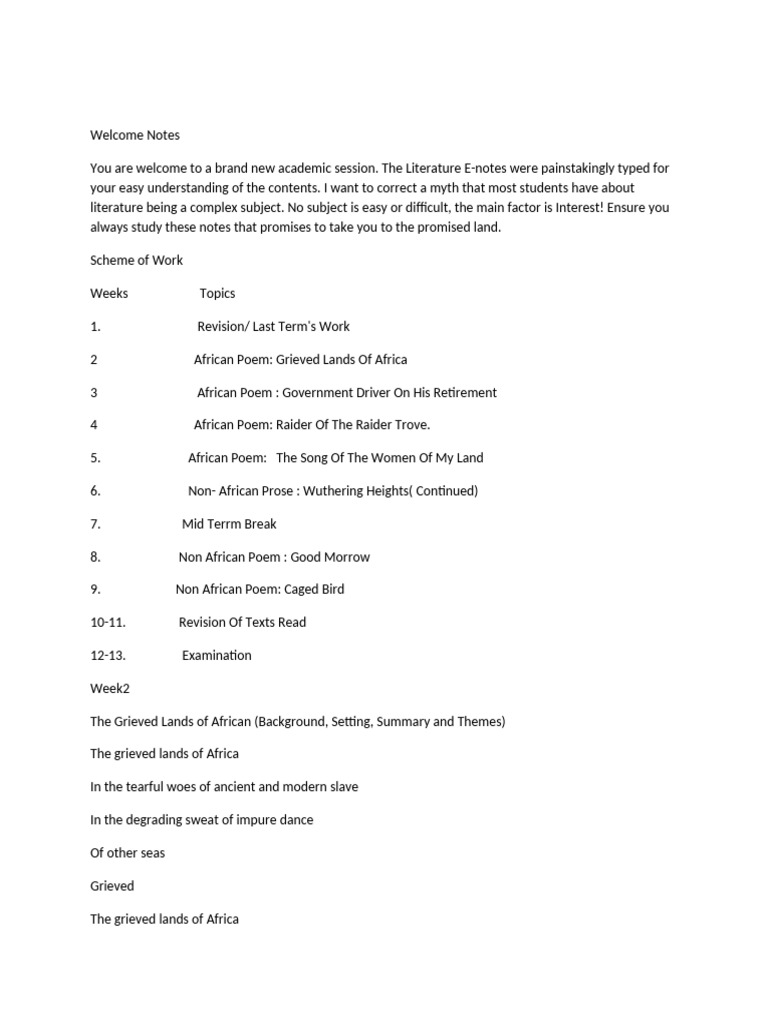 c3185aaf~2023 Sss2 Literature | PDF | Heathcliff (Wuthering Heights) | Wuthering Heights