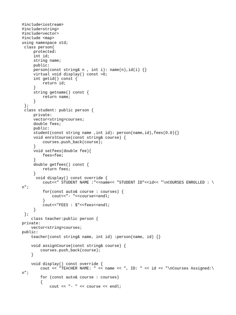 UNIVERSITY MANG SYSTEM OOP PROJECT | PDF | Computing | Computer Programming