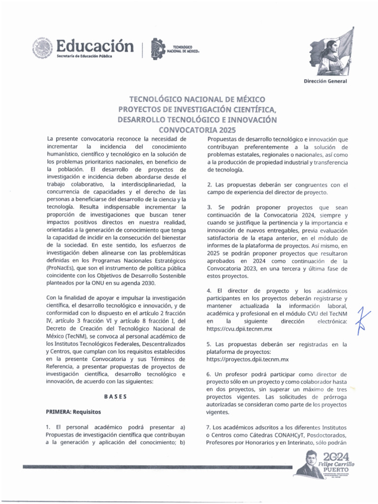 Convocatoria Investigacion - TecNM 2025 | PDF