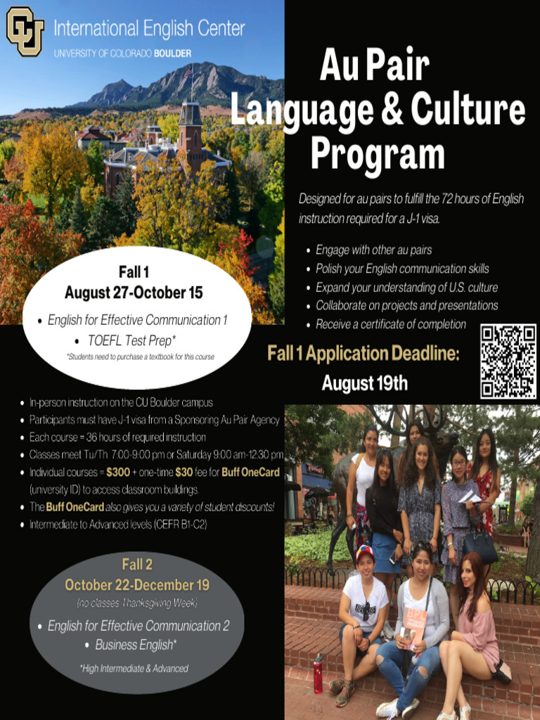 Fall 1 2024 Au Pair Language & Culture Program | PDF