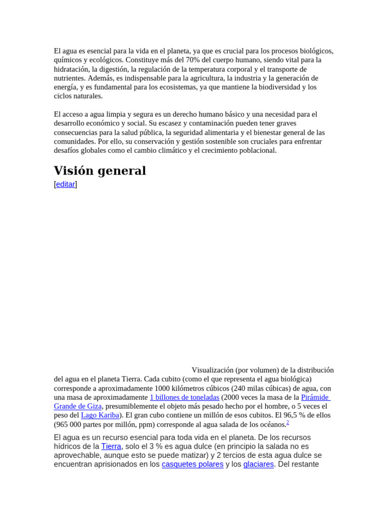 Importancia y gestión del agua en la vida | PDF | Agua | Naturaleza