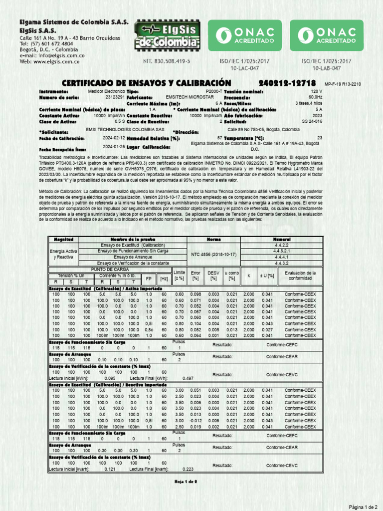 CC-240212-12718 23123291 P2000-T A Landis V10 | PDF | Calibración ...