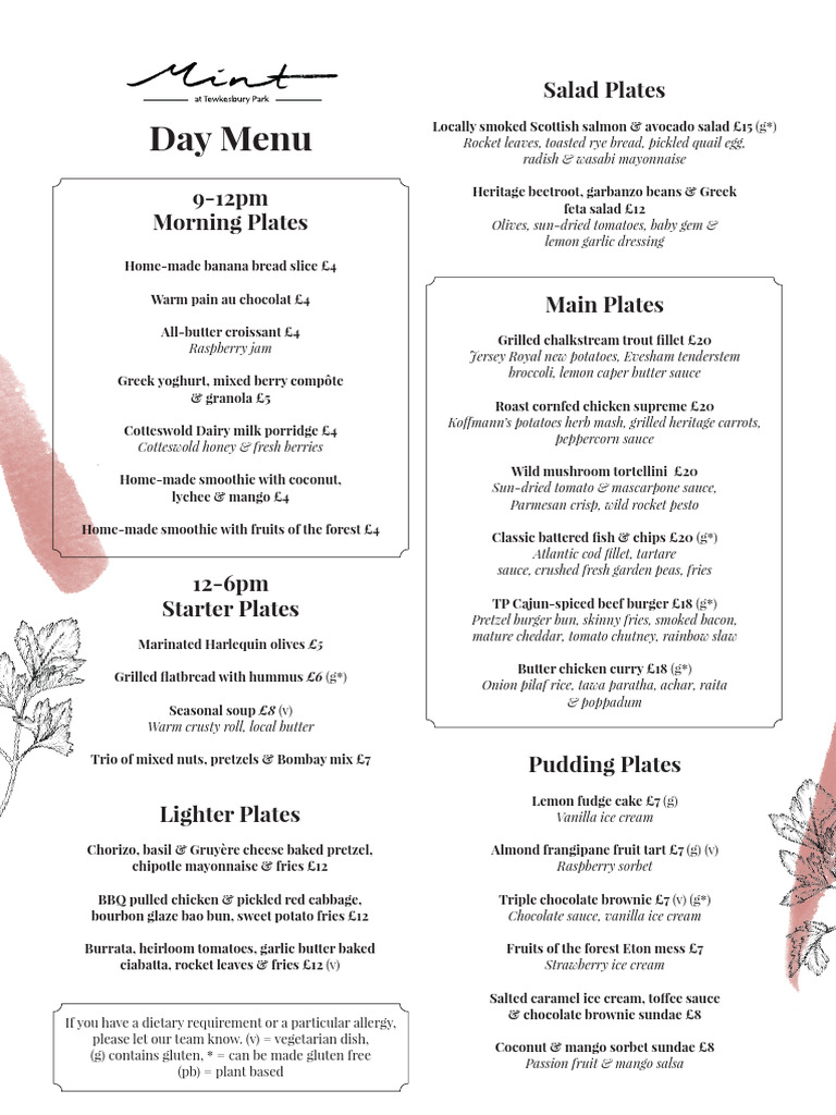 Day Menu Headings Apr24 Online | PDF | Sauce | Pickling