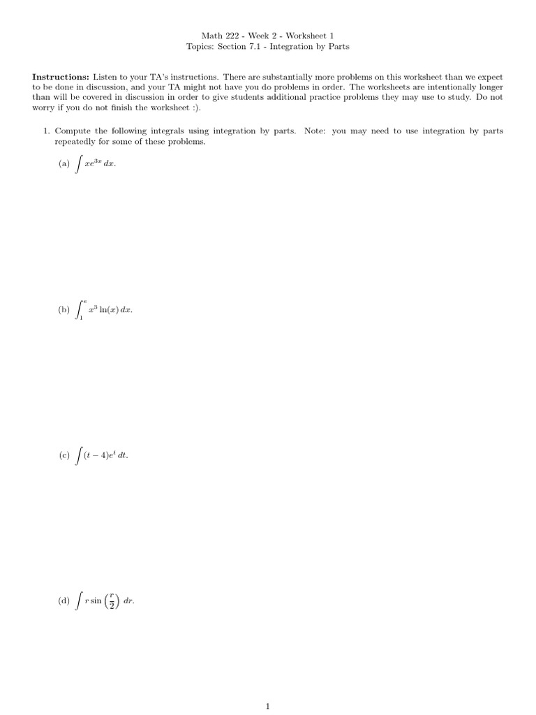 222 Spring 2021 Worksheet 2 | PDF | Analysis | Algebra