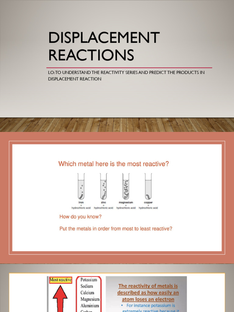 7.4 Displacement Reaction | PDF | Metals | Zinc
