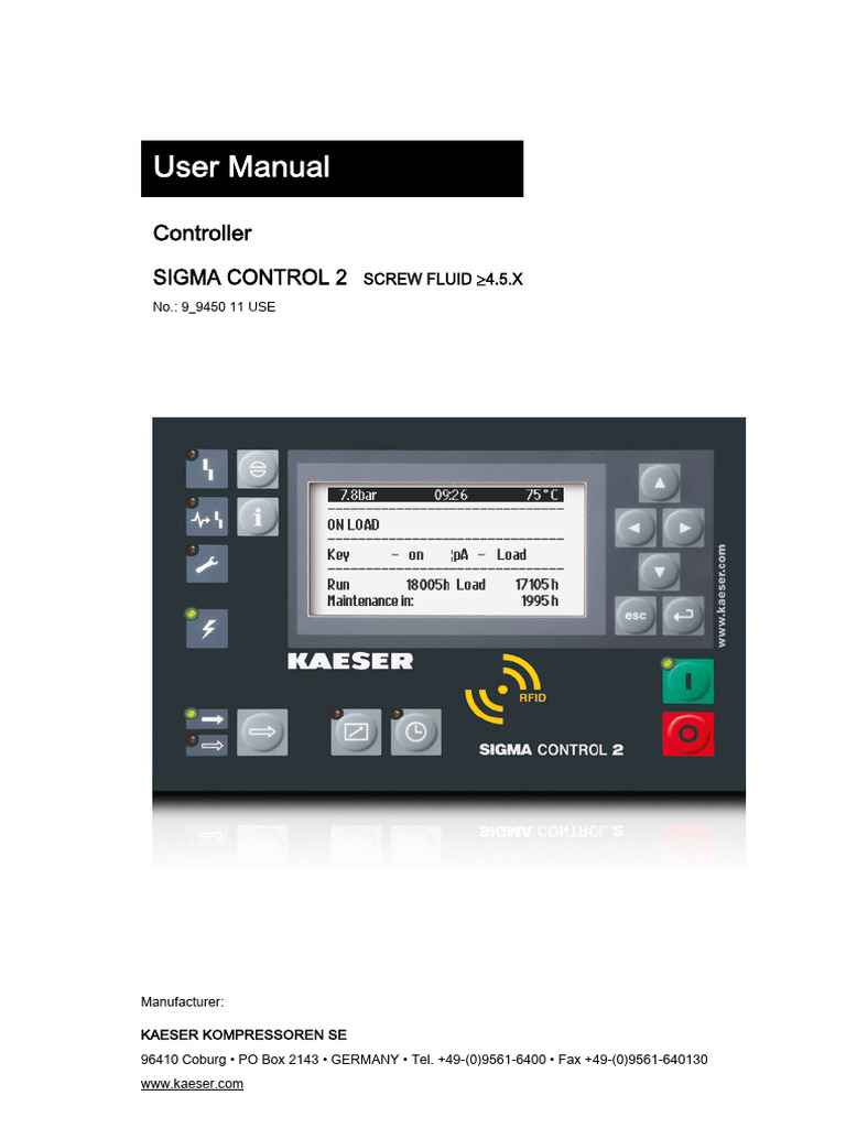User-Manual Controller Sigma-Control-2 - 9 9450 11use | PDF | Menu ...