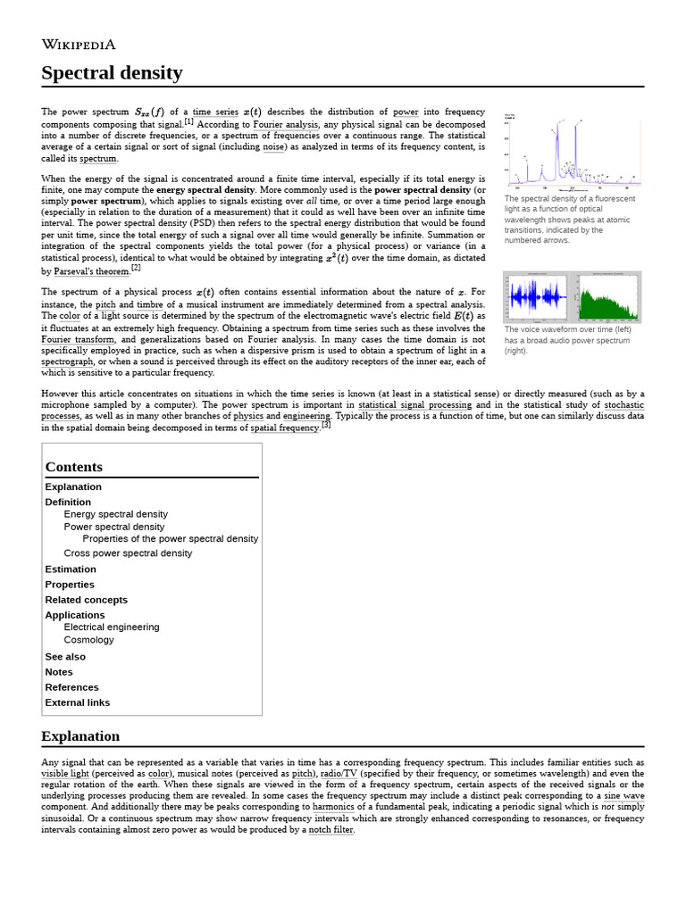 Spectral_density | PDF | Spectral Density | Computer Engineering