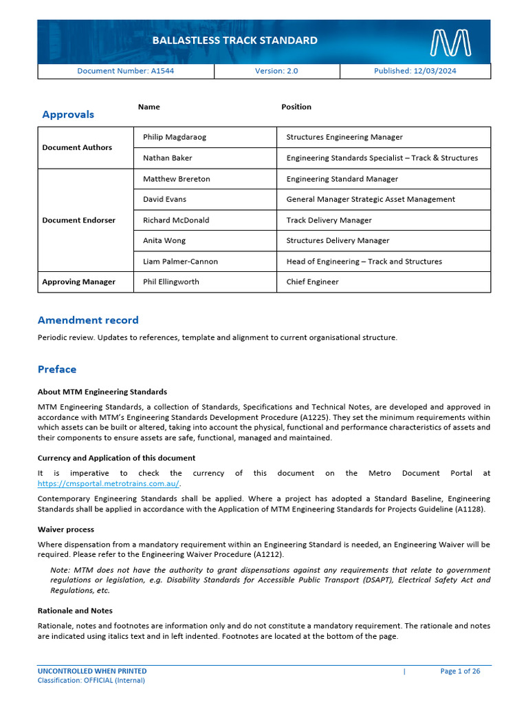 Ballastless Track Standard A1544 | PDF | Rail Transport | Concrete
