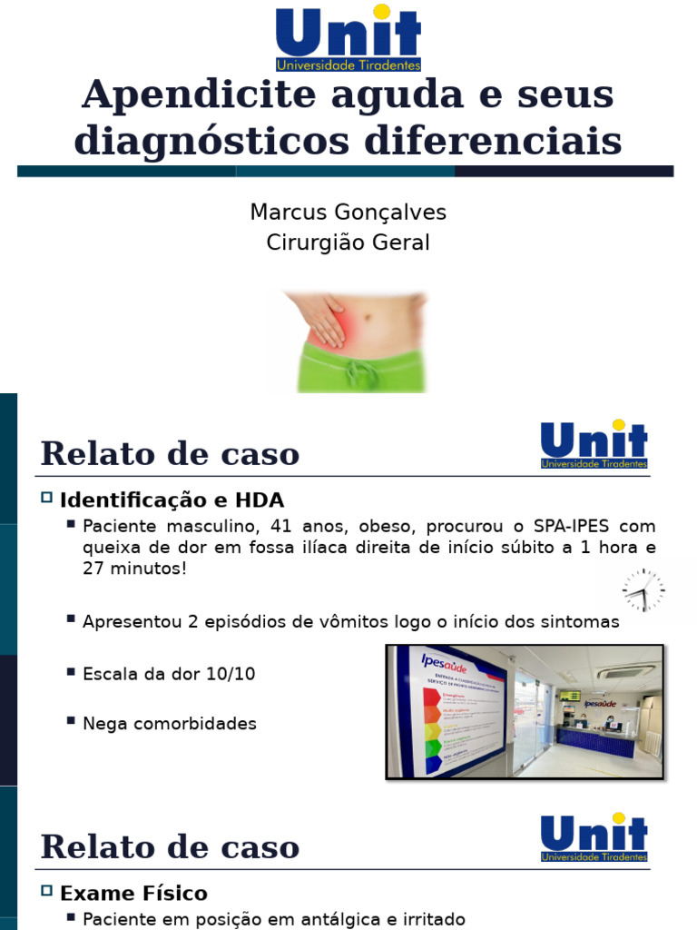 Apendicite Aguda e Seus Diagnósticos Diferencias - Unit | PDF | Remédio ...