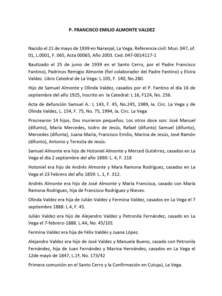 Historia de P. Francisco E. Almonte | PDF | Seminario | Universidad