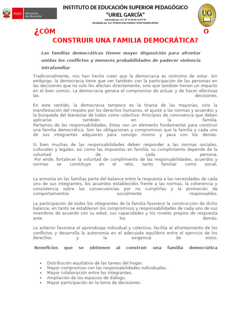 Cómo Construir Familias Democráticas | PDF | Democracia | Ideologías ...