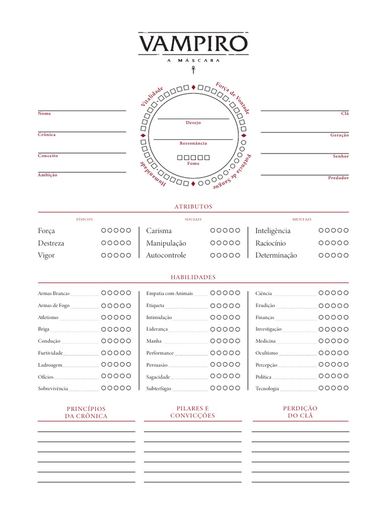 Ficha Definitiva VTM | PDF