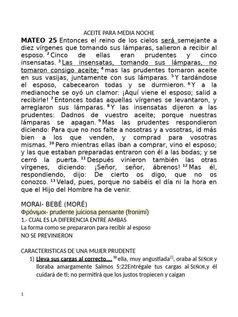 Parábola de las Vírgenes Prudentes | PDF | Creencia religiosa y doctrina