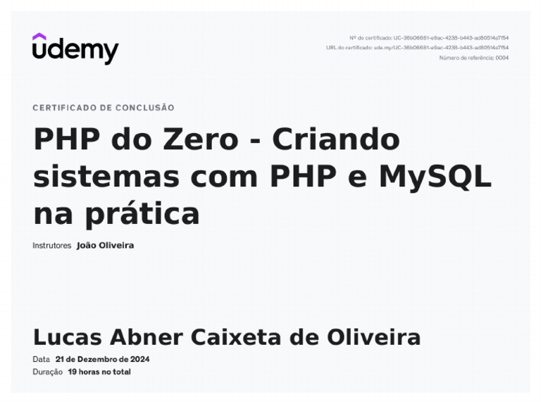 Certificado Udemy | PDF