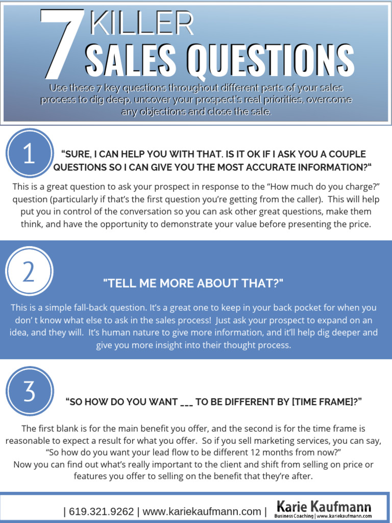 7 Key Questions to Close Sales | PDF