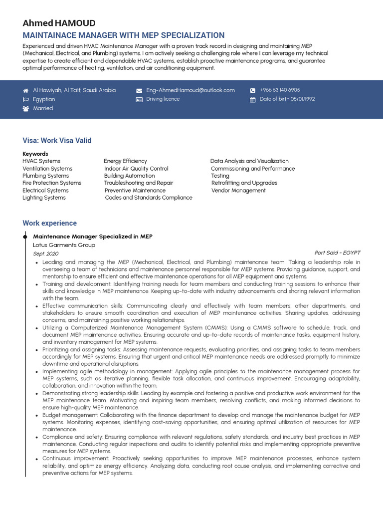 CV 2024-07-08 Ahmed Hamoud | PDF | Efficient Energy Use | Energy ...