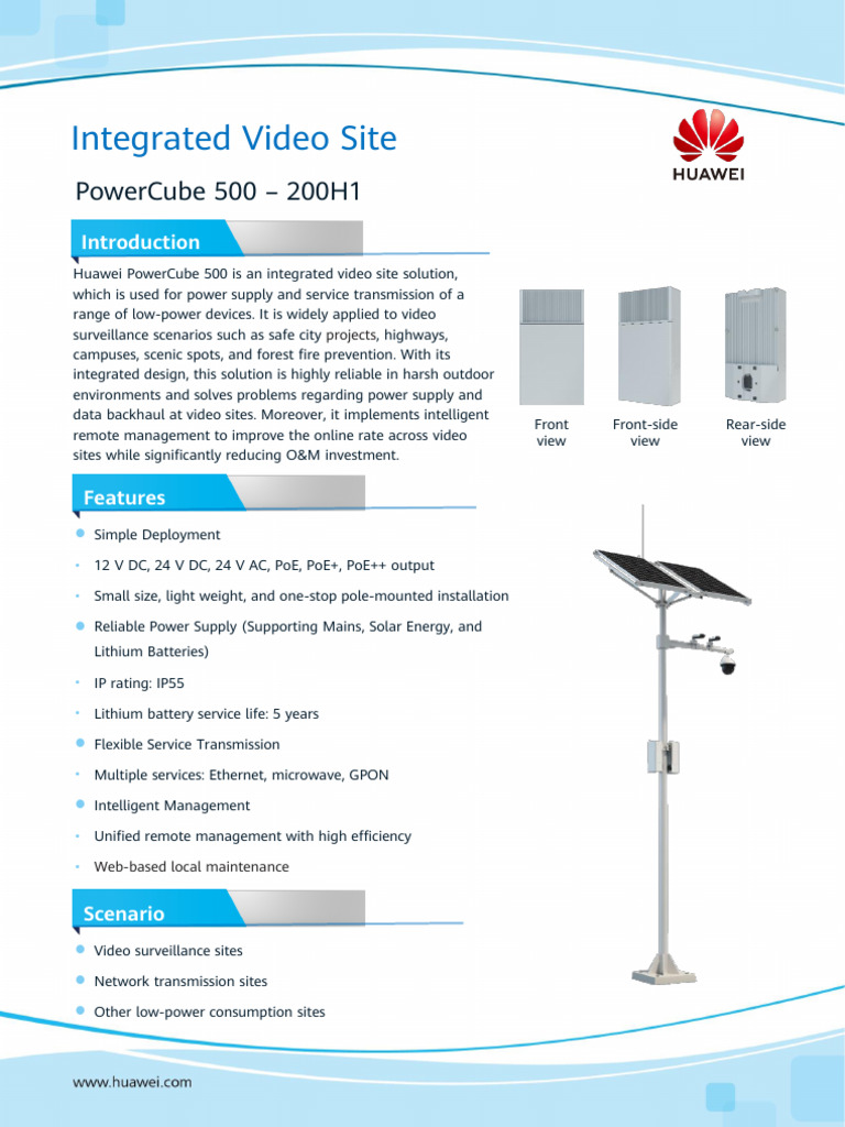 (PC500-200H1) Microwave-PowerCube 500 Integrated Video Site Solution For Mains & Solar Energy ...