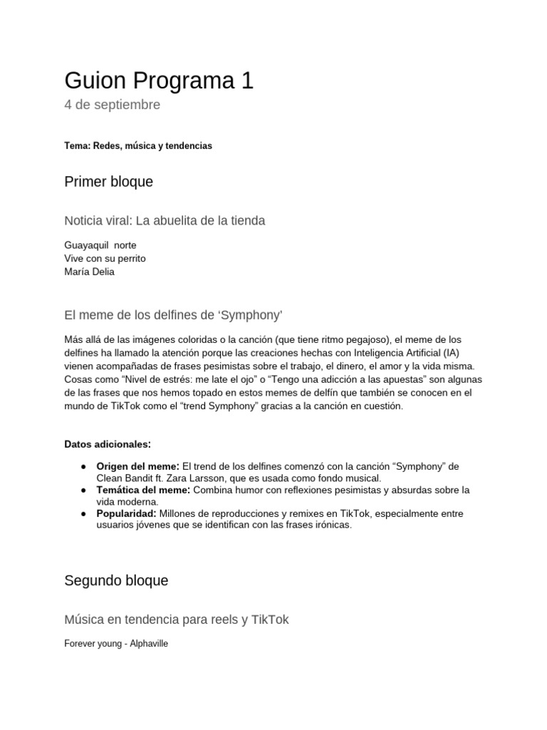 Guion Programa | PDF