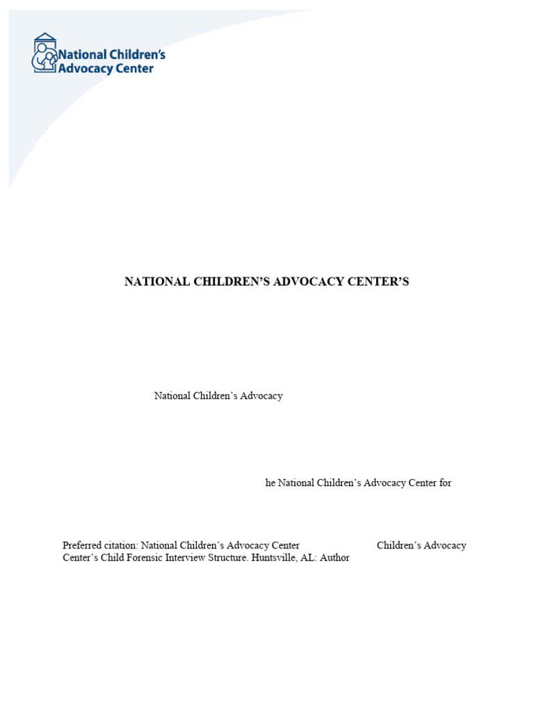 NCAC Protocolo de Entrevista Forense | PDF | Child Abuse | Nonverbal ...