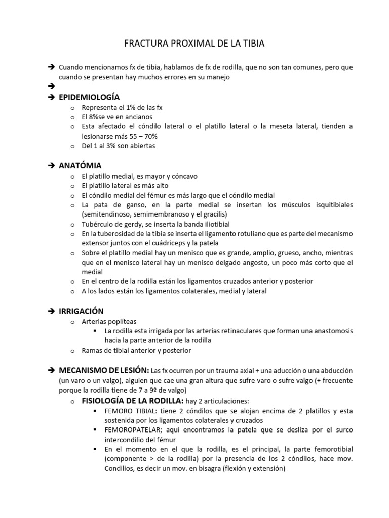 Fractura Proximal de La Tibia | PDF | Rodilla | Anatomía humana