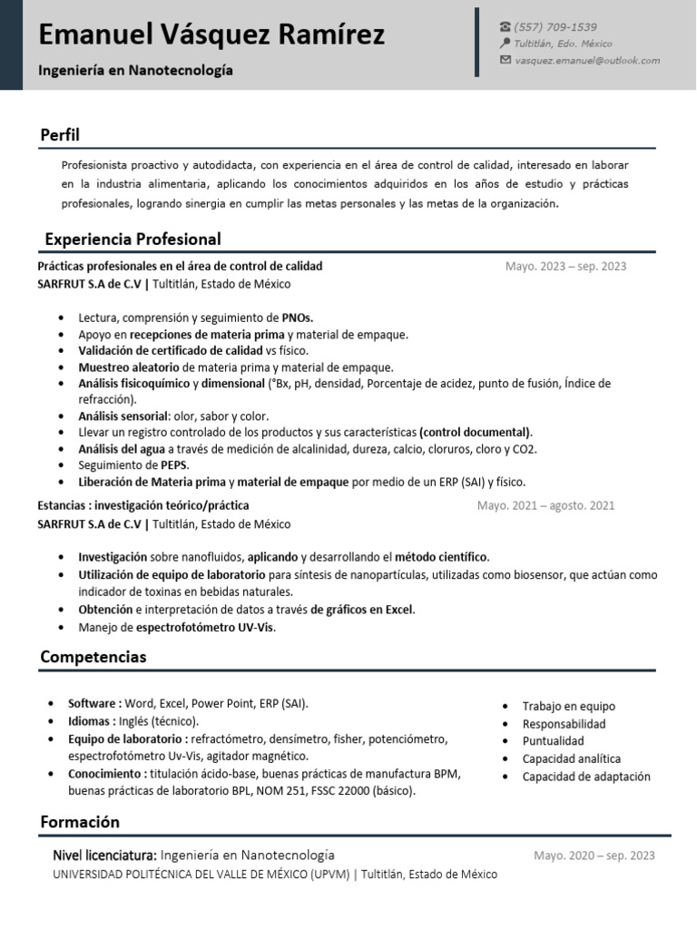 Cómo Hacer Tu CV Emanuel | PDF | Laboratorios