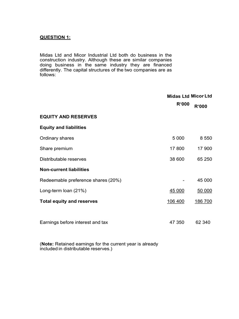 Capital Structure Questions and Answers | PDF | Preferred Stock | Yield ...