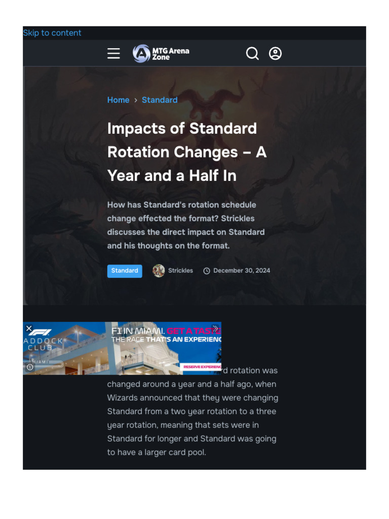 MTG Standard Rotation Impact | PDF | Card Games | Collecting