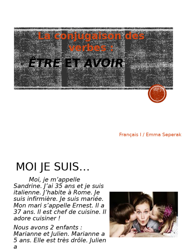 Conjugaison des verbes ÊTRE et AVOIR | PDF