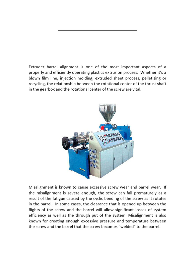 Laser Extruder Barrel Alignment | PDF | Extrusion | Engineering Tolerance