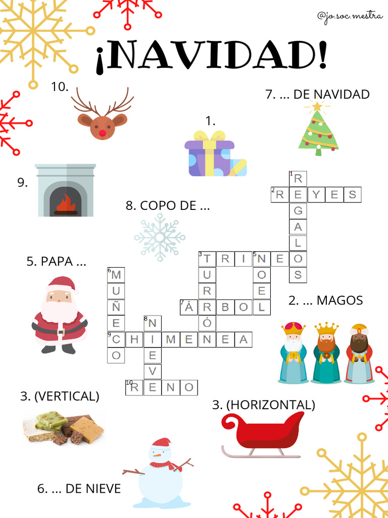Crucigrama Navideño para Niños | PDF