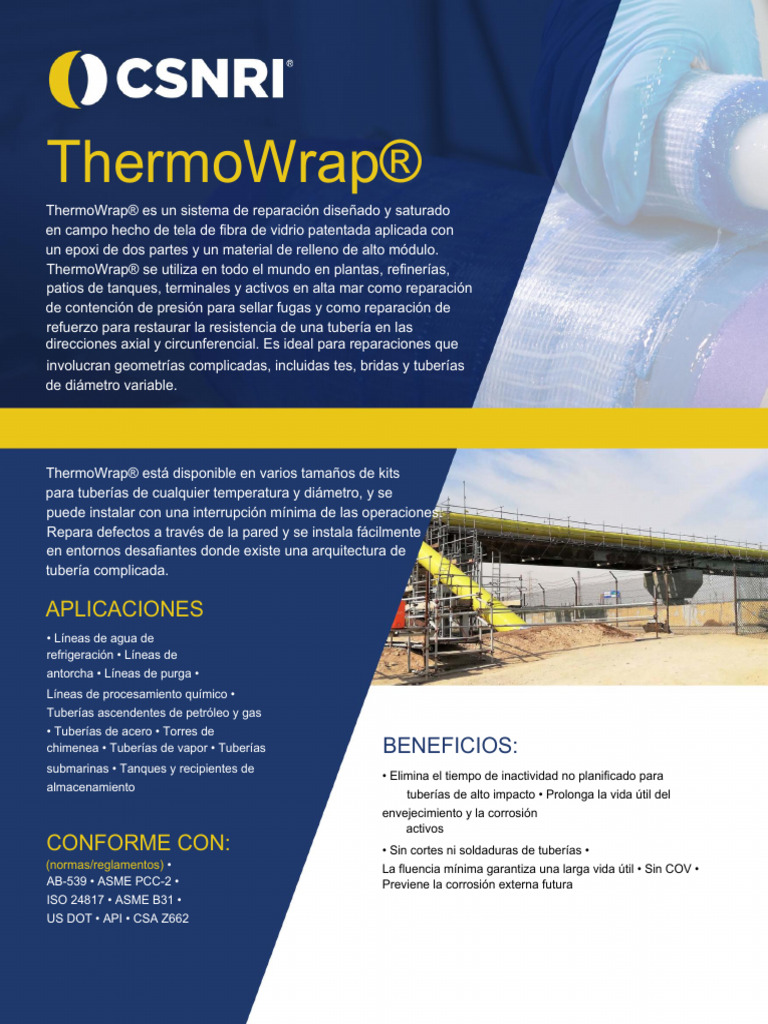 CSNRI PS ThermoWrap May2021 Español | PDF | Tubería (transporte de ...