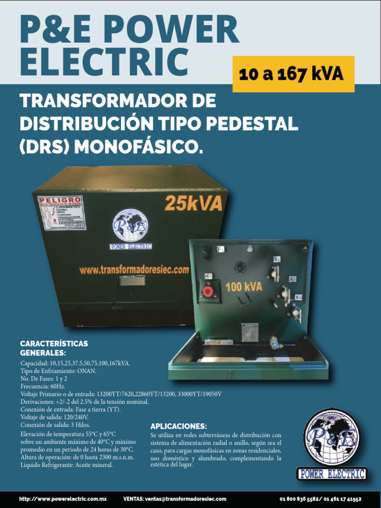 Ficha Tecnica Pedestal 1F-2 | PDF | Transformador | Inductor