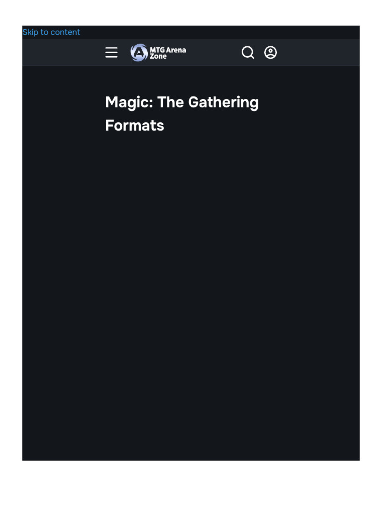 Magic - The Gathering Formats - MTG Arena Zone | PDF | Wizards Of The ...