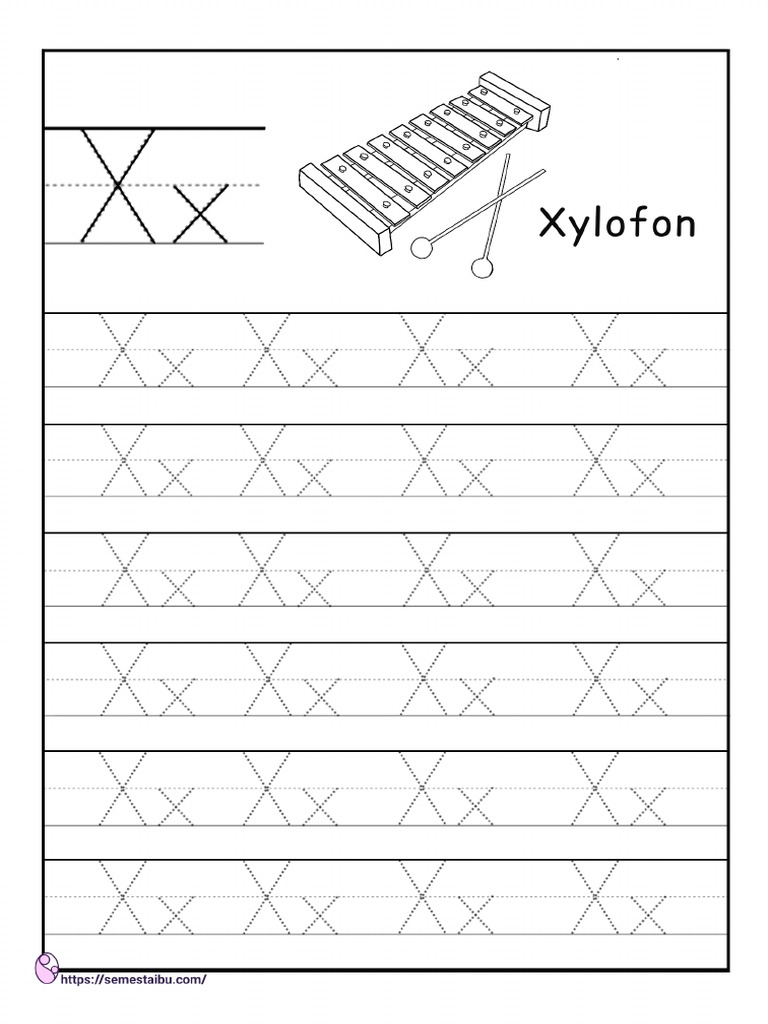 Menebalkan Huruf Abjad X | PDF