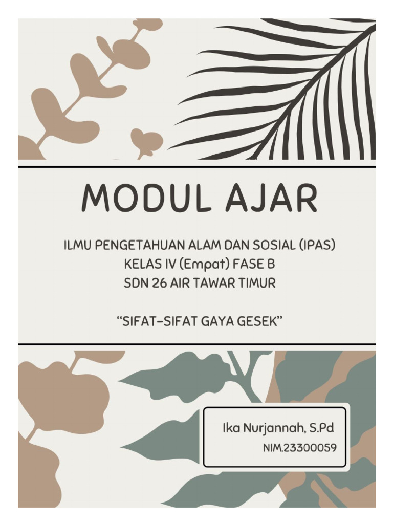 Si Nyata Modul Pendekatan Tarl Asesmen Ika Nurjannah MTD | PDF