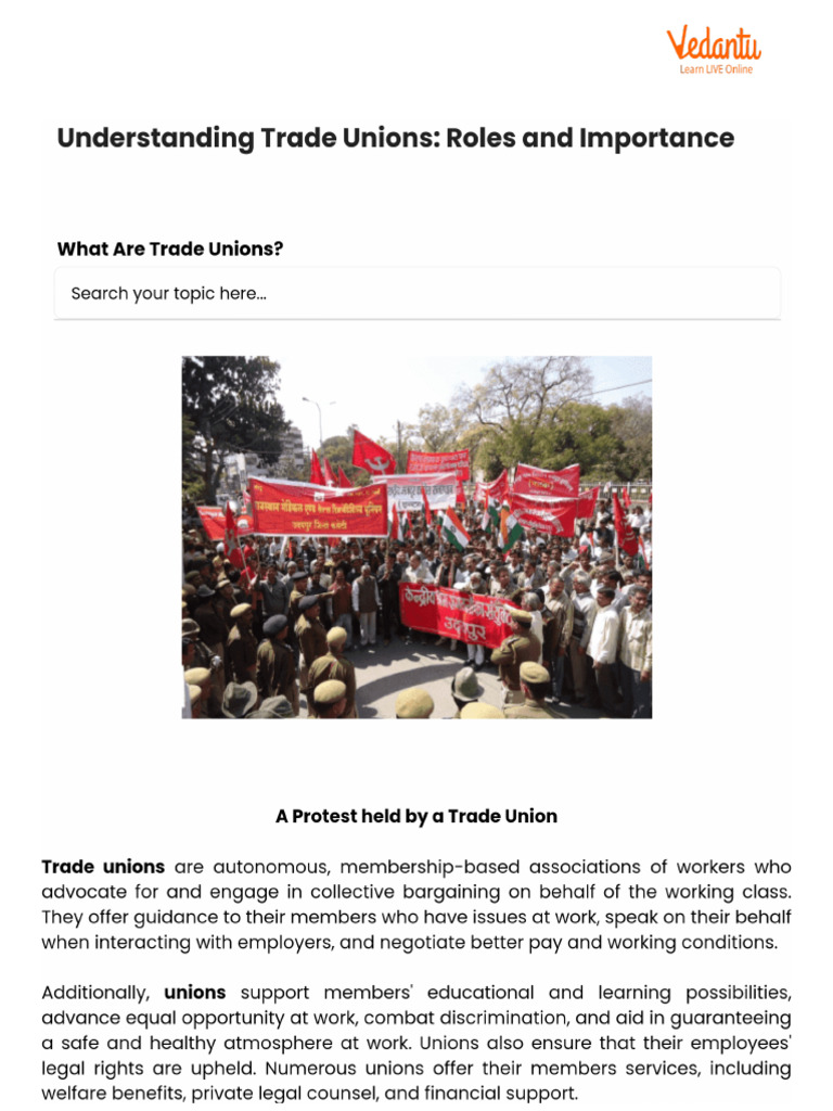 Understanding Trade Unions - Roles and Importance | PDF