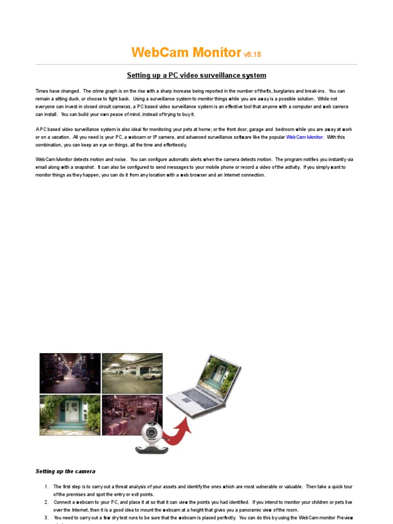 PC Video Surveillance Setup Guide | PDF | Port (Computer Networking ...