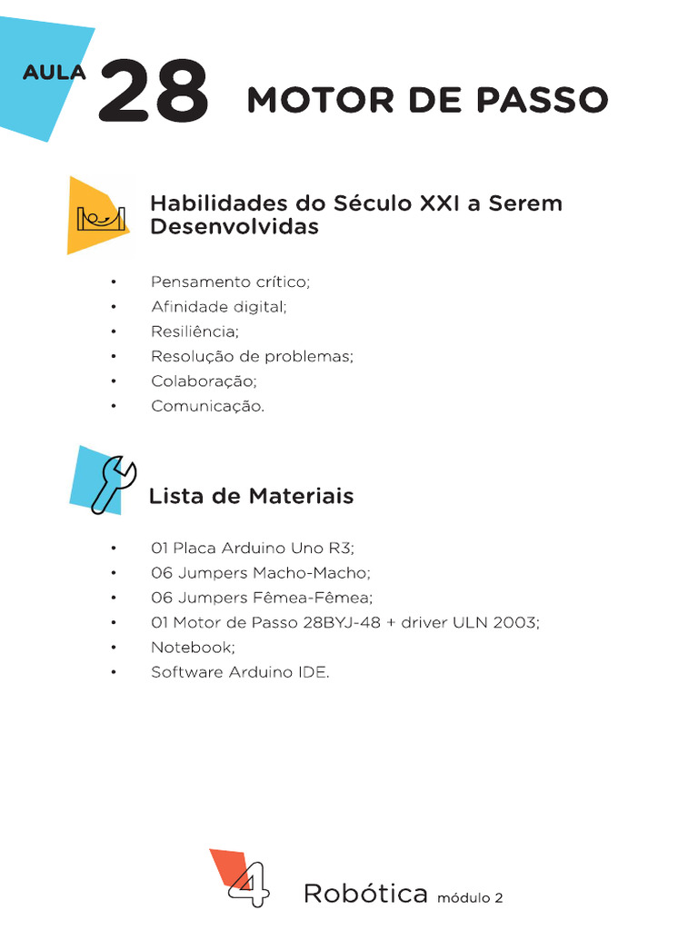 Roteiro Da Aula 28 Editado - Motor de Passo | PDF