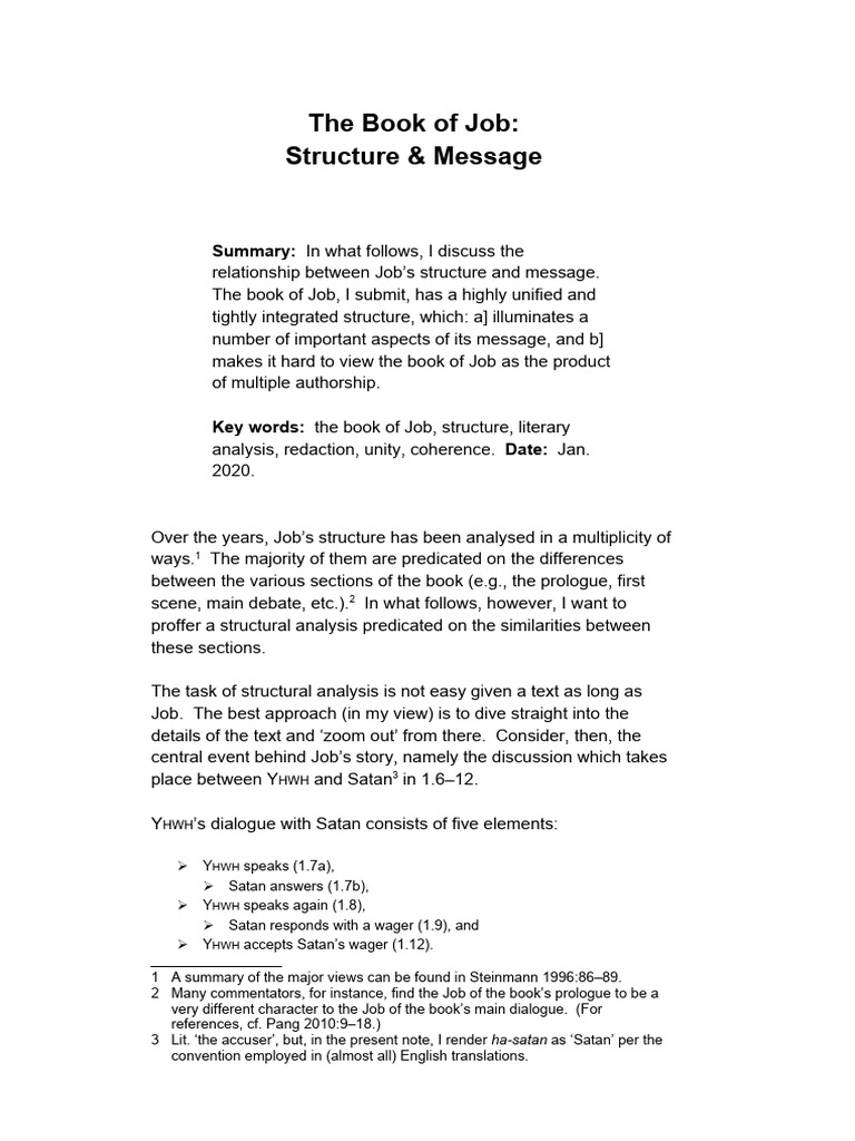 Analyzing the Structure of Job | PDF | Book Of Job | Satan